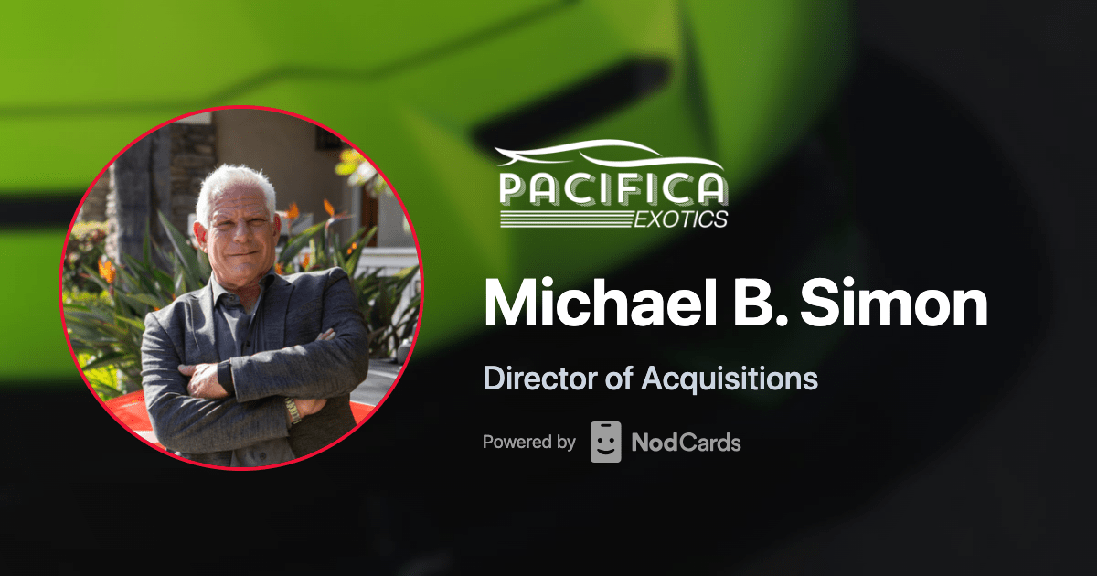 Michael B. Simon | Director of Acquisitions | Click to Contact Me ⬆️