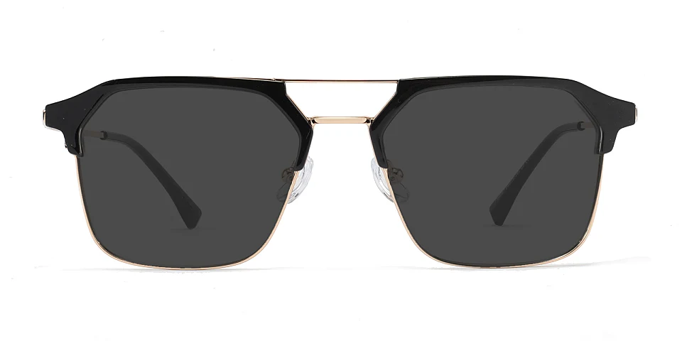 Kiki Black And Gold Aviator Sunglasses