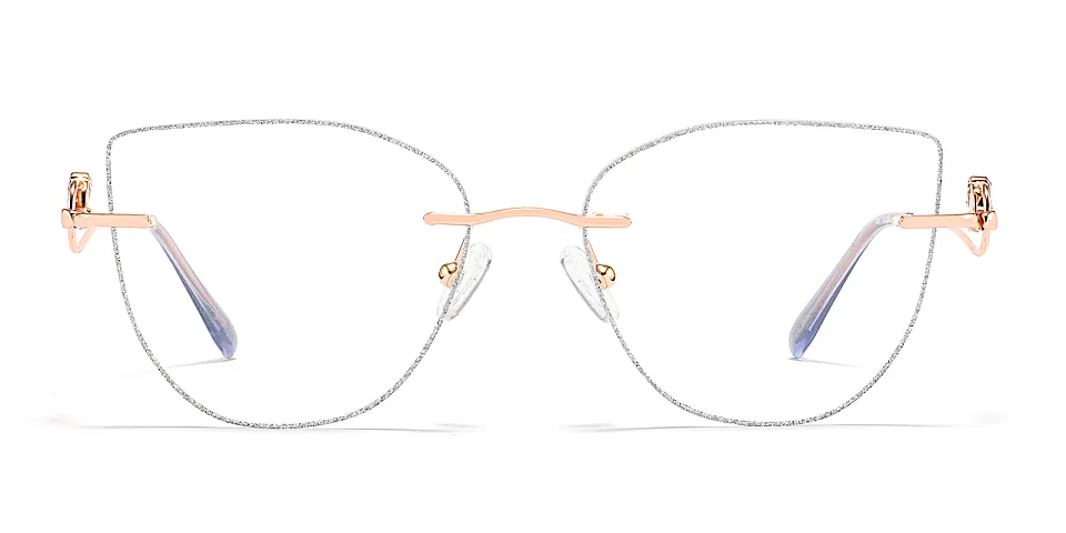 Pari Rose Gold And Silver Cat Eye Eyeglasses