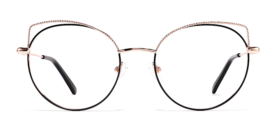 Jelley Black And Rose Gold Cat Eye Eyeglasses