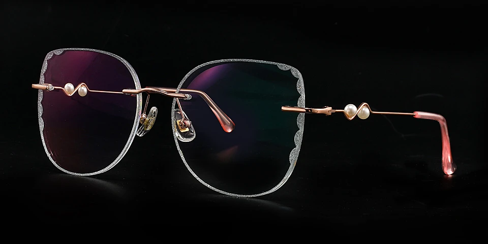 Elvira Rose Gold & Silver Cat Eye Eyeglasses | CliCliMe.com