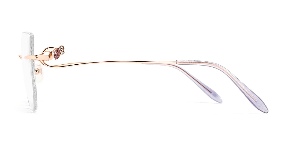 Pari Rose Gold And Silver Cat Eye Eyeglasses