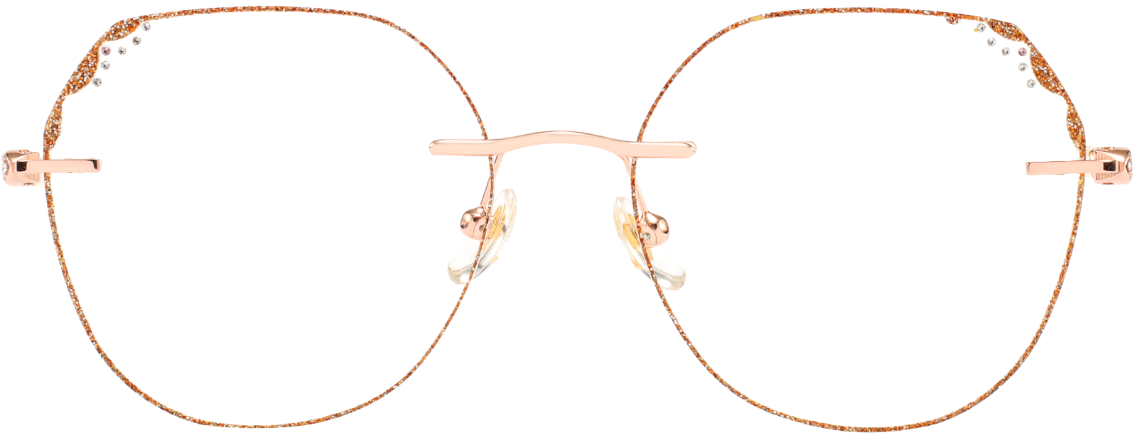 Golden Pearl Rose Gold Round Eyeglasses