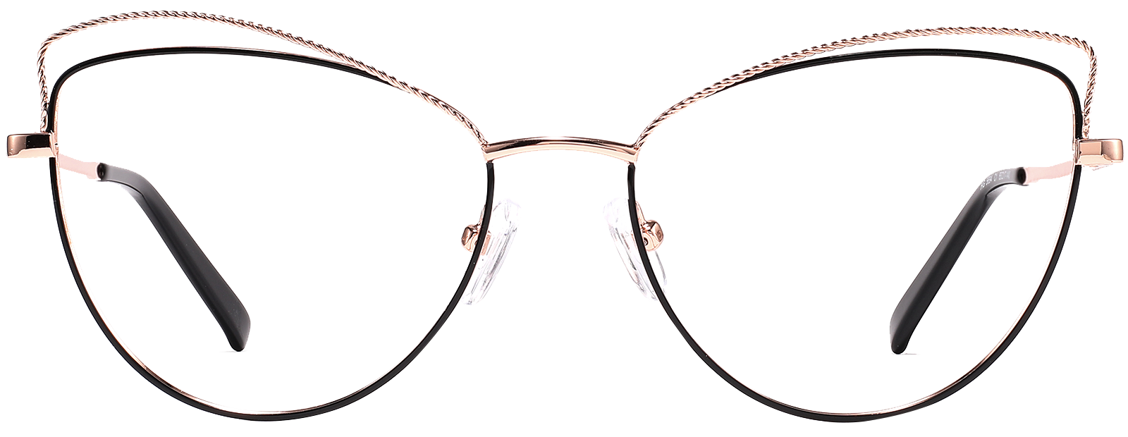 Salley Black And Rose Gold Cat Eye Eyeglasses