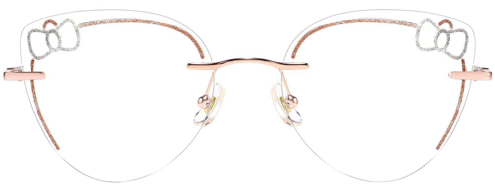Jeyne Rose Gold And Silver Cat Eye Eyeglasses