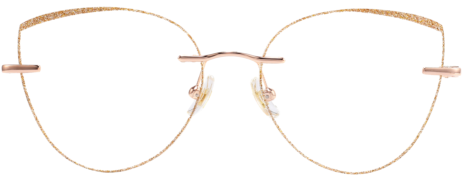 Glamour Rose Gold And Gold Cat Eye Eyeglasses