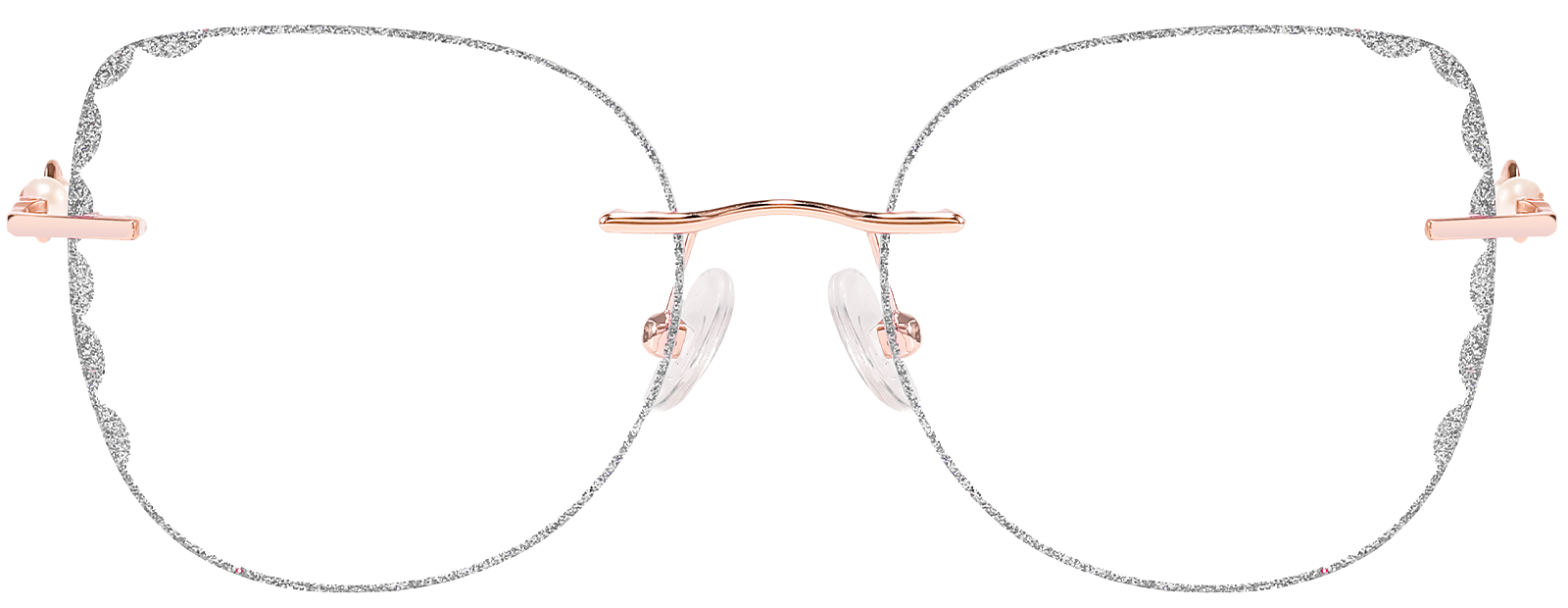 Elvira Rose Gold & Silver Cat Eye Eyeglasses | CliCliMe.com