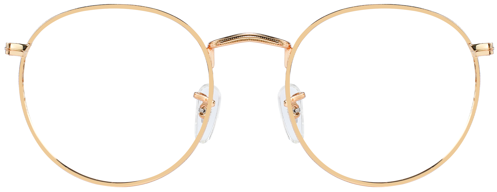 Joslyn Gold And Brown Round Eyeglasses