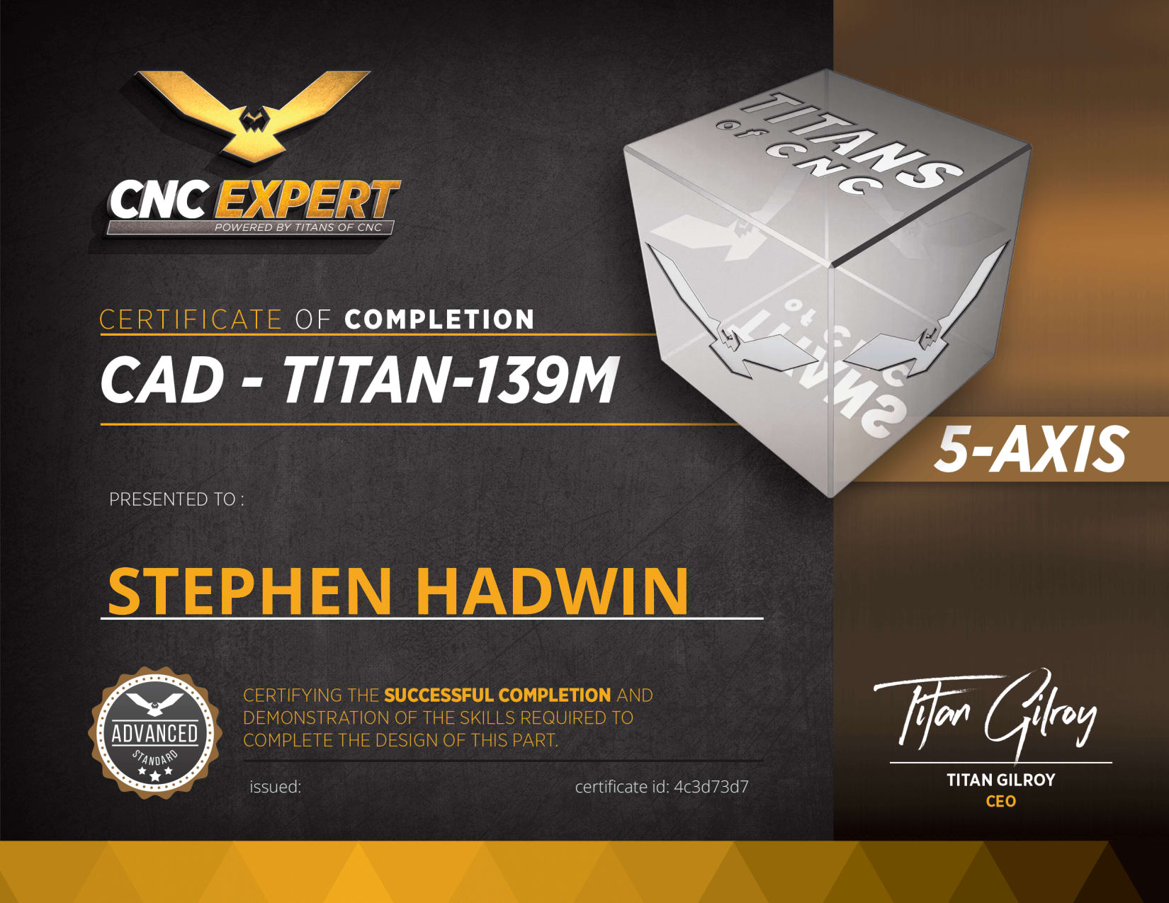Stephen Hadwin on CNC Expert - Powered by TITANS of CNC