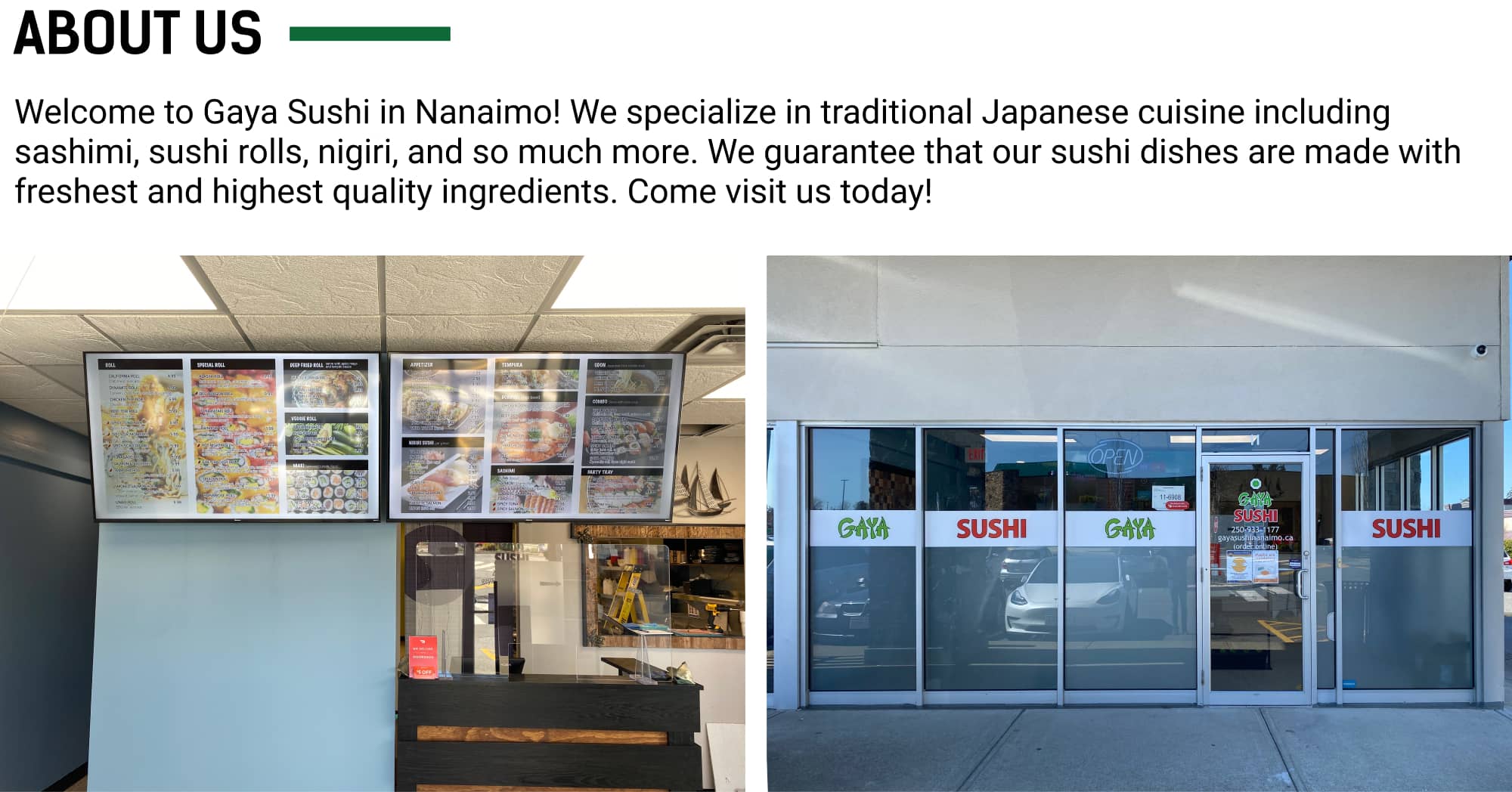 Gaya Sushi | Japanese Sushi Restaurant in Nanaimo | Order Online