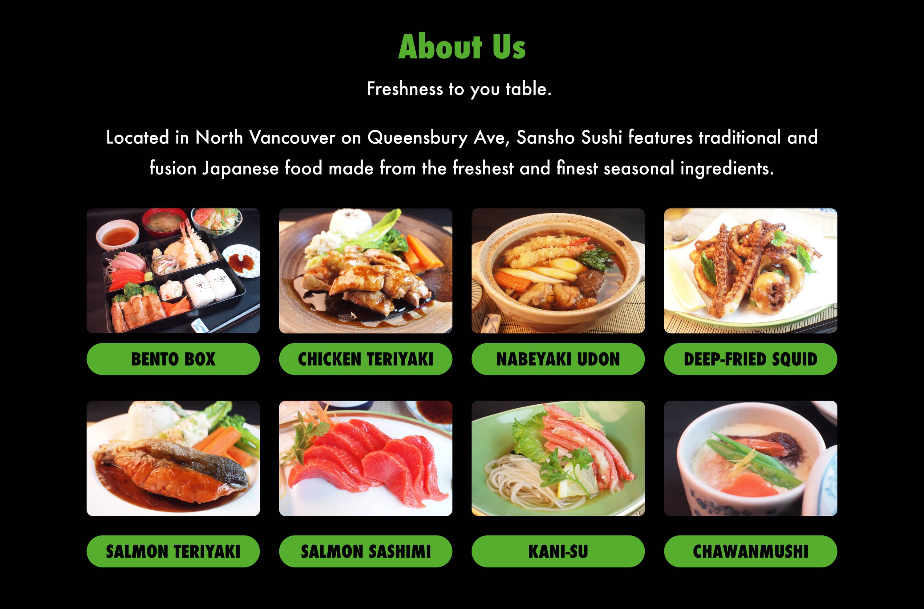 Sansho Sushi | Japanese Restaurant in North Vancouver | Order Online