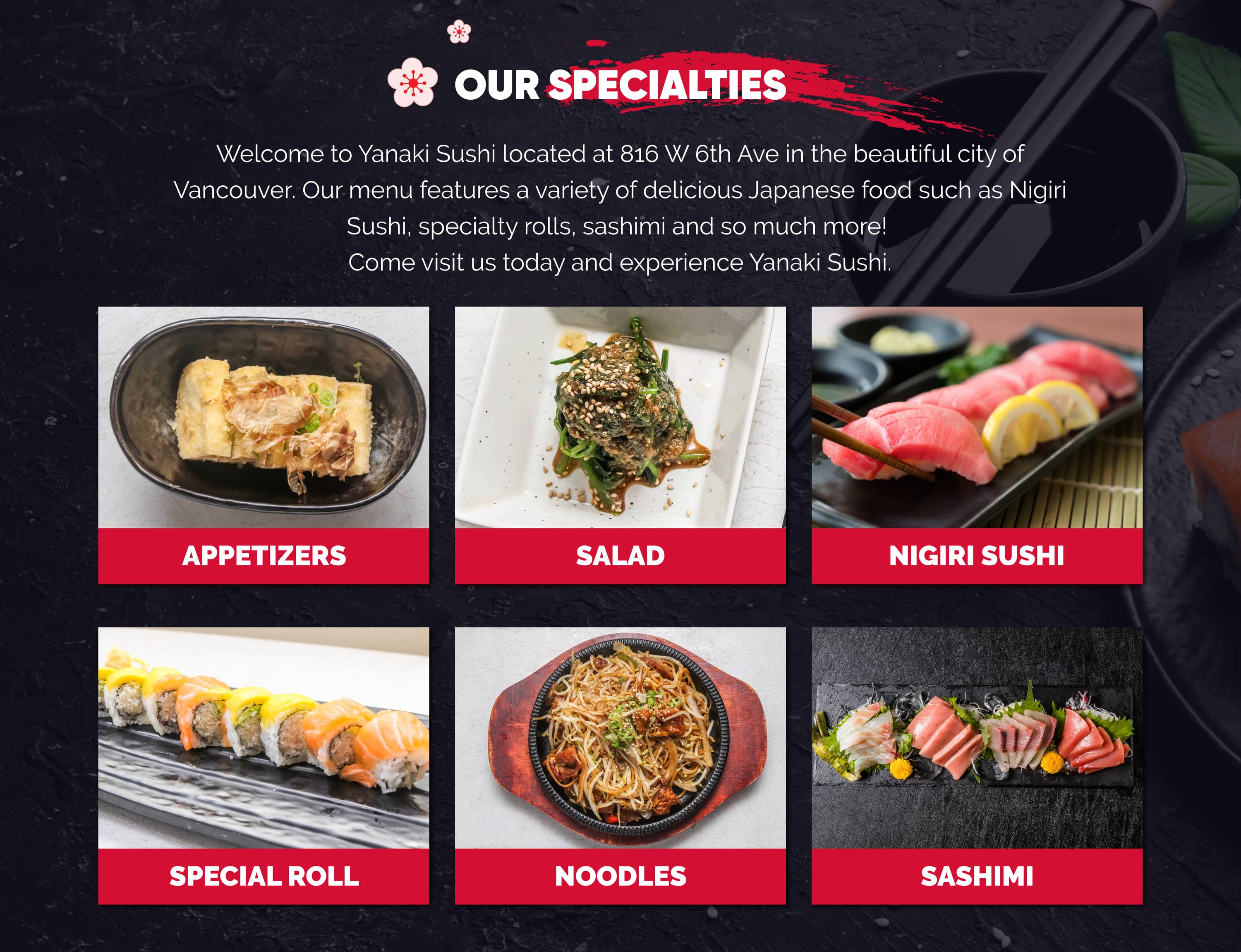 Yanaki Sushi | Japanese Restaurant in Vancouver | Order Online