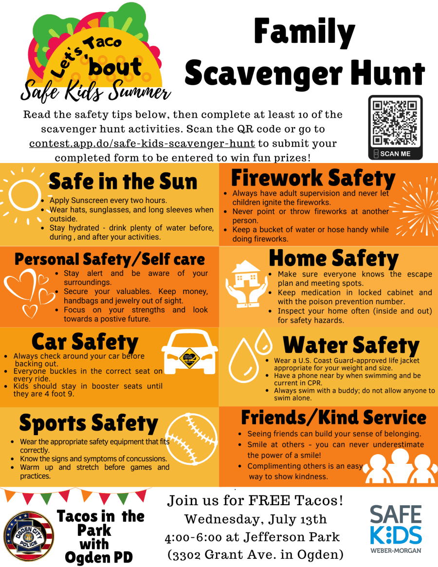 Let's Taco 'Bout Safe Kids Summer Family Scavenger Hunt