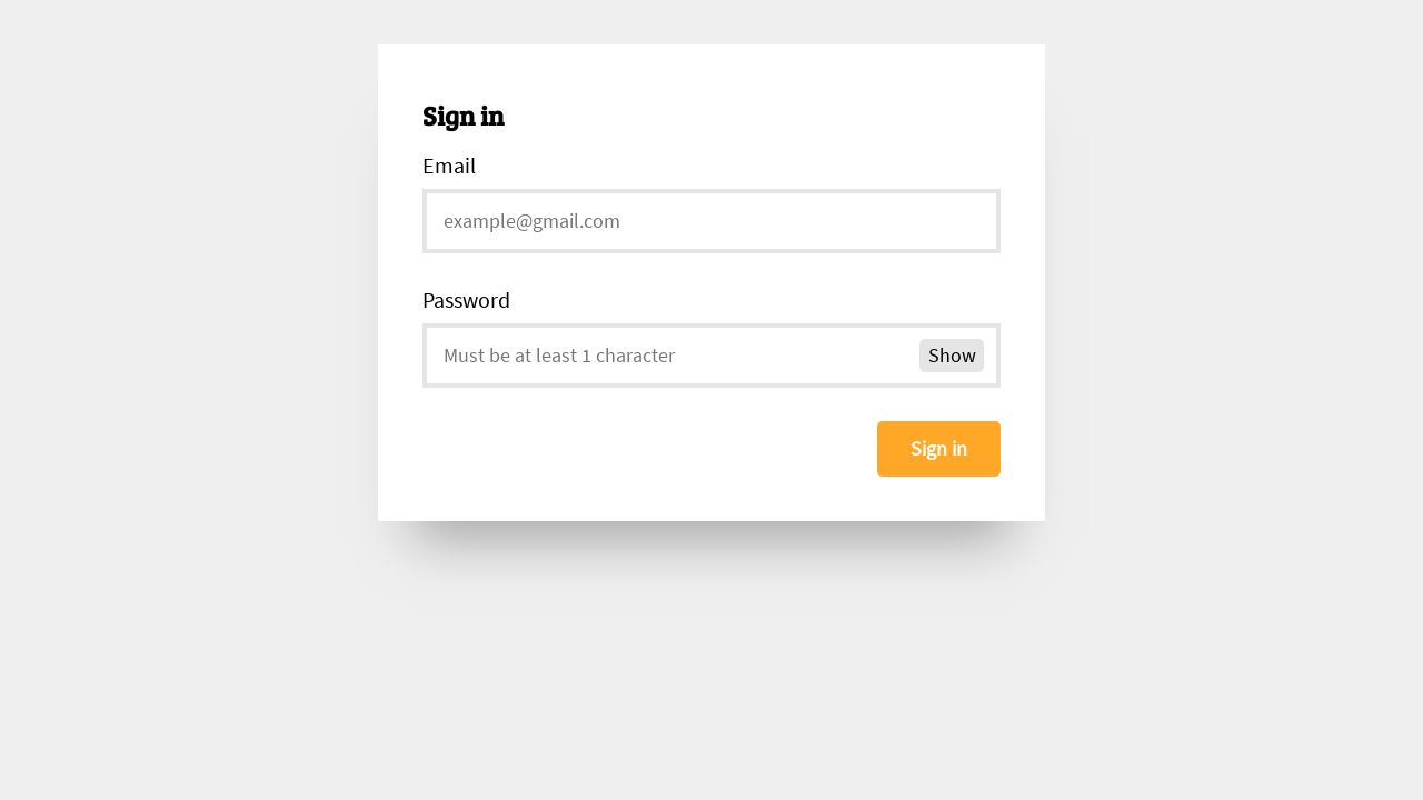 Password visibility toggle (button)