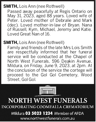 SMITH, Lois Ann (nee Rothwell)