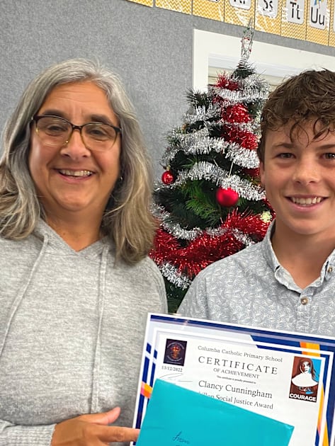 Clancy awarded at Columba