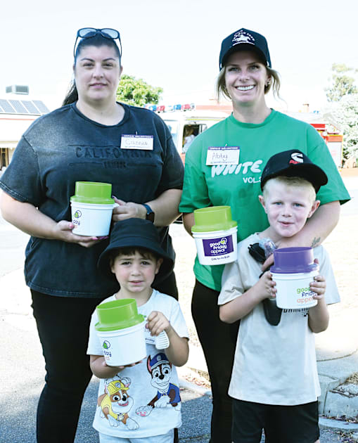 Children rattle the tins