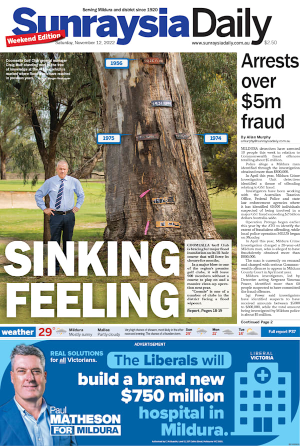 Sunraysia Daily - Saturday, November 12, 2022