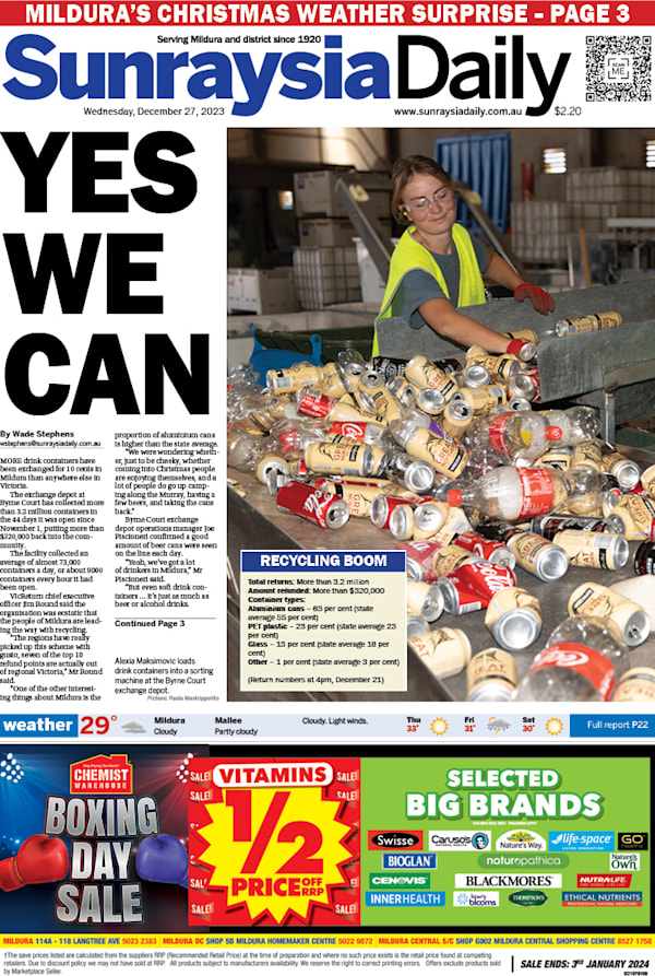 Sunraysia Daily - Wednesday, December 27, 2023