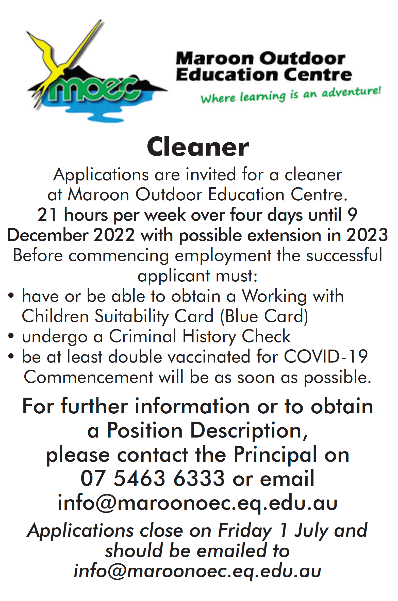 Cleaner Wanted