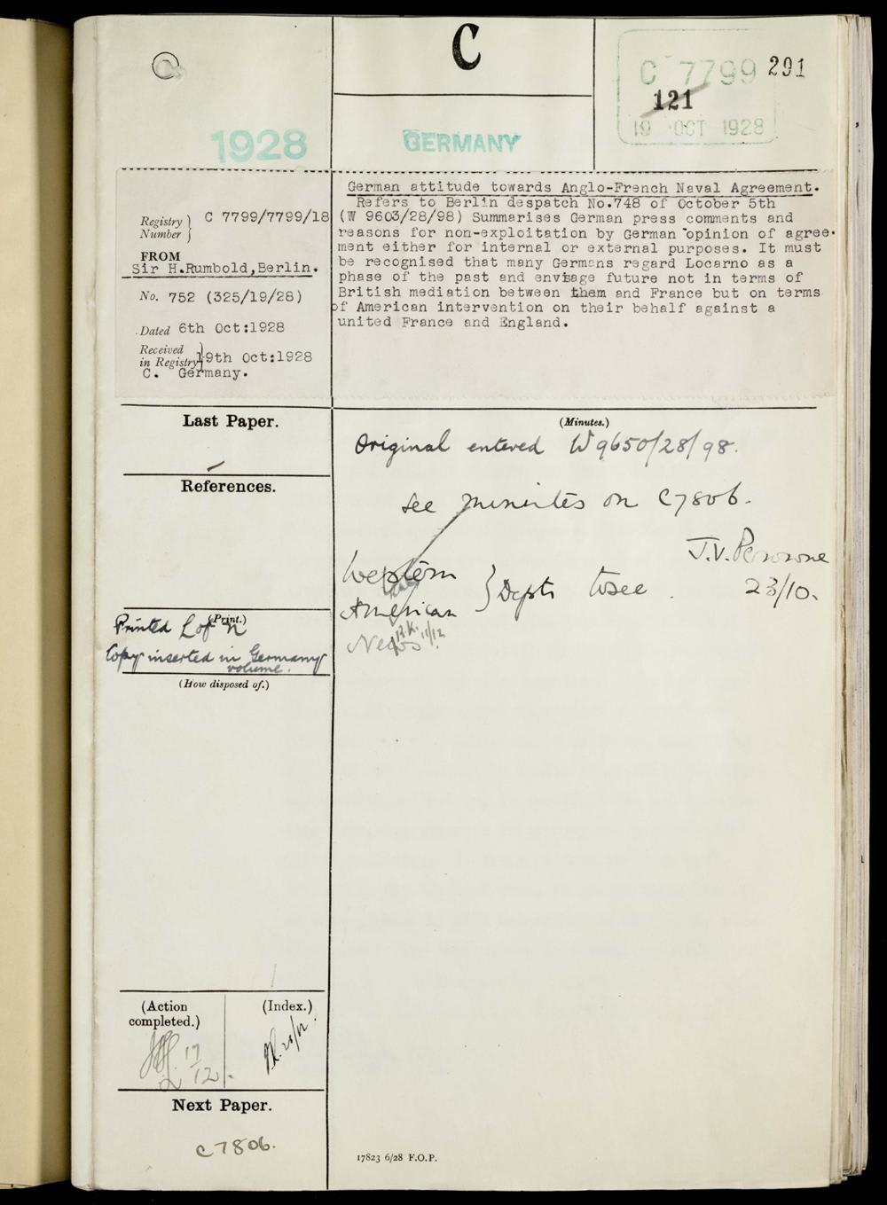 German attitude towards Anglo-French Naval Agreement | History Commons