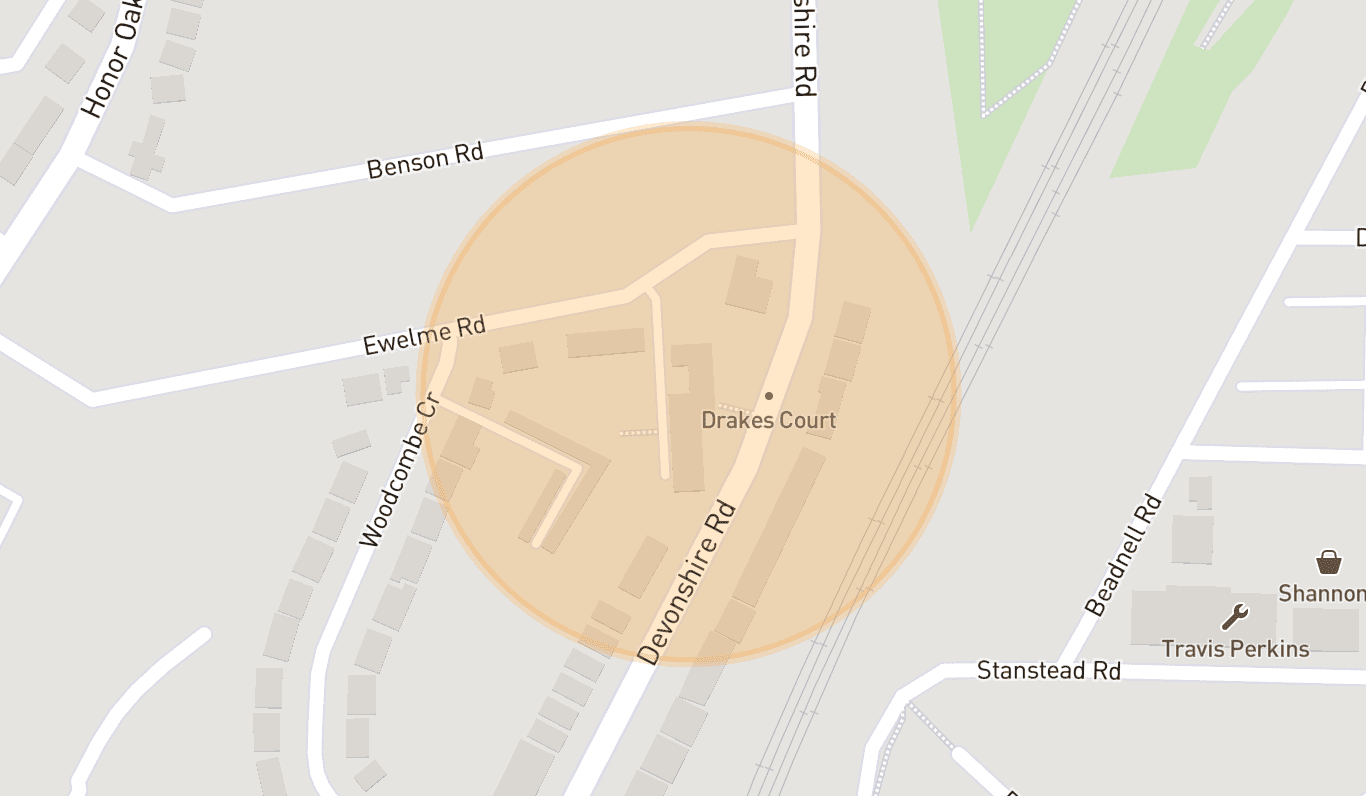 Look Back At Drakes Court Map with Commonplace