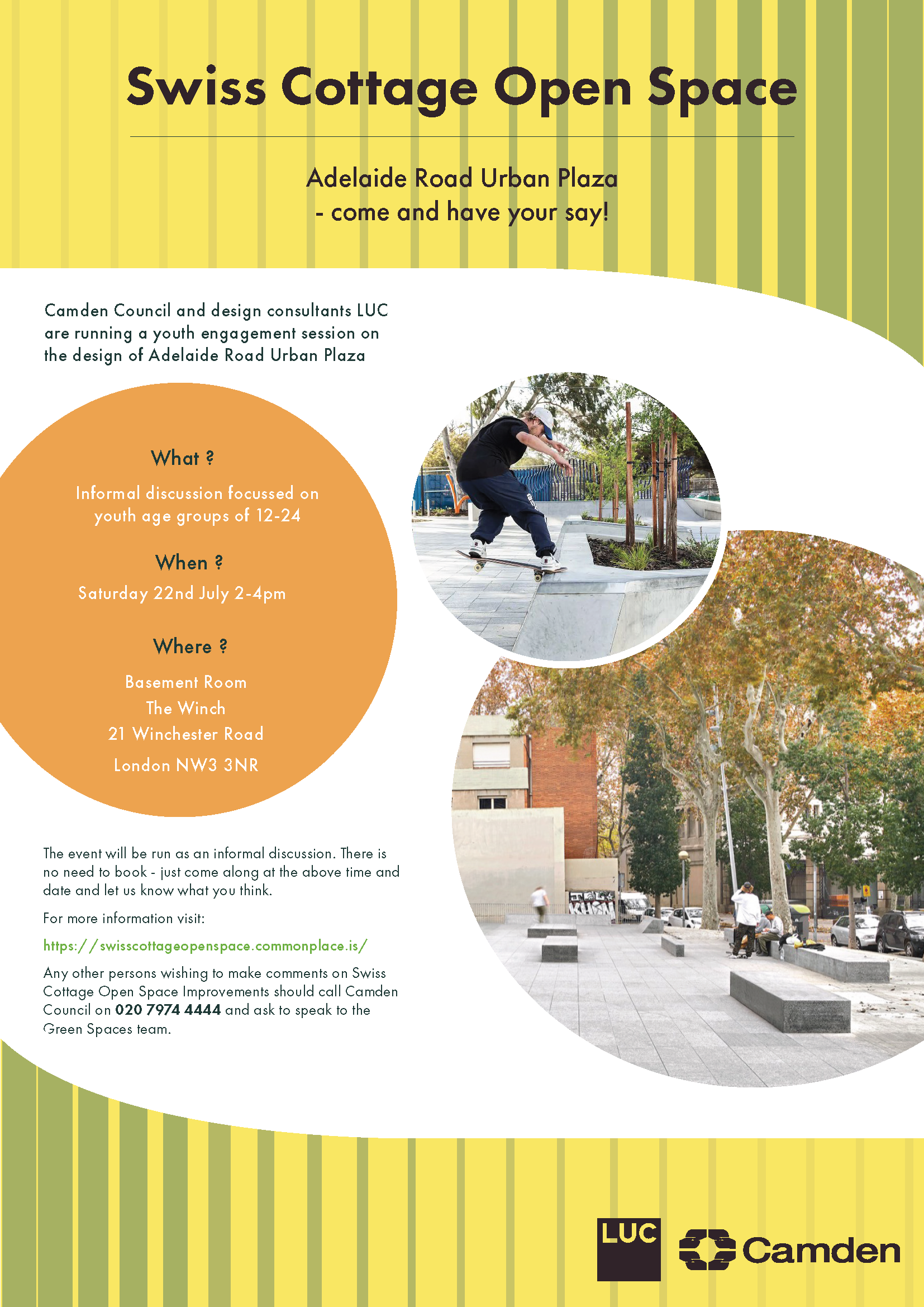 Keep in Touch with Latest News - Swiss Cottage Open Space - Commonplace
