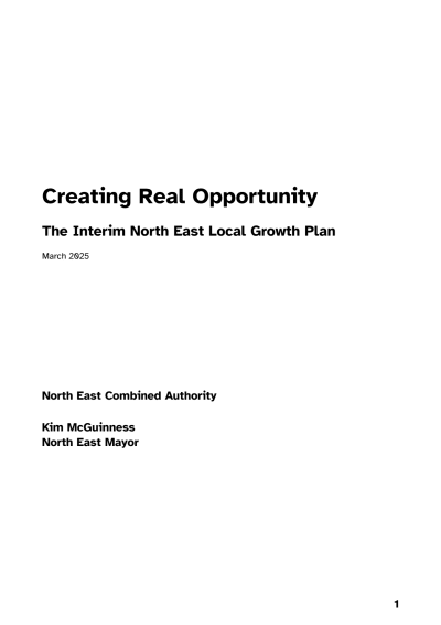 North East Local Growth Plan | Commonplace