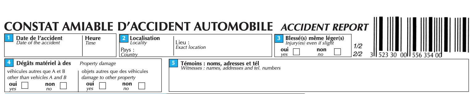 Comment remplir un constat amiable