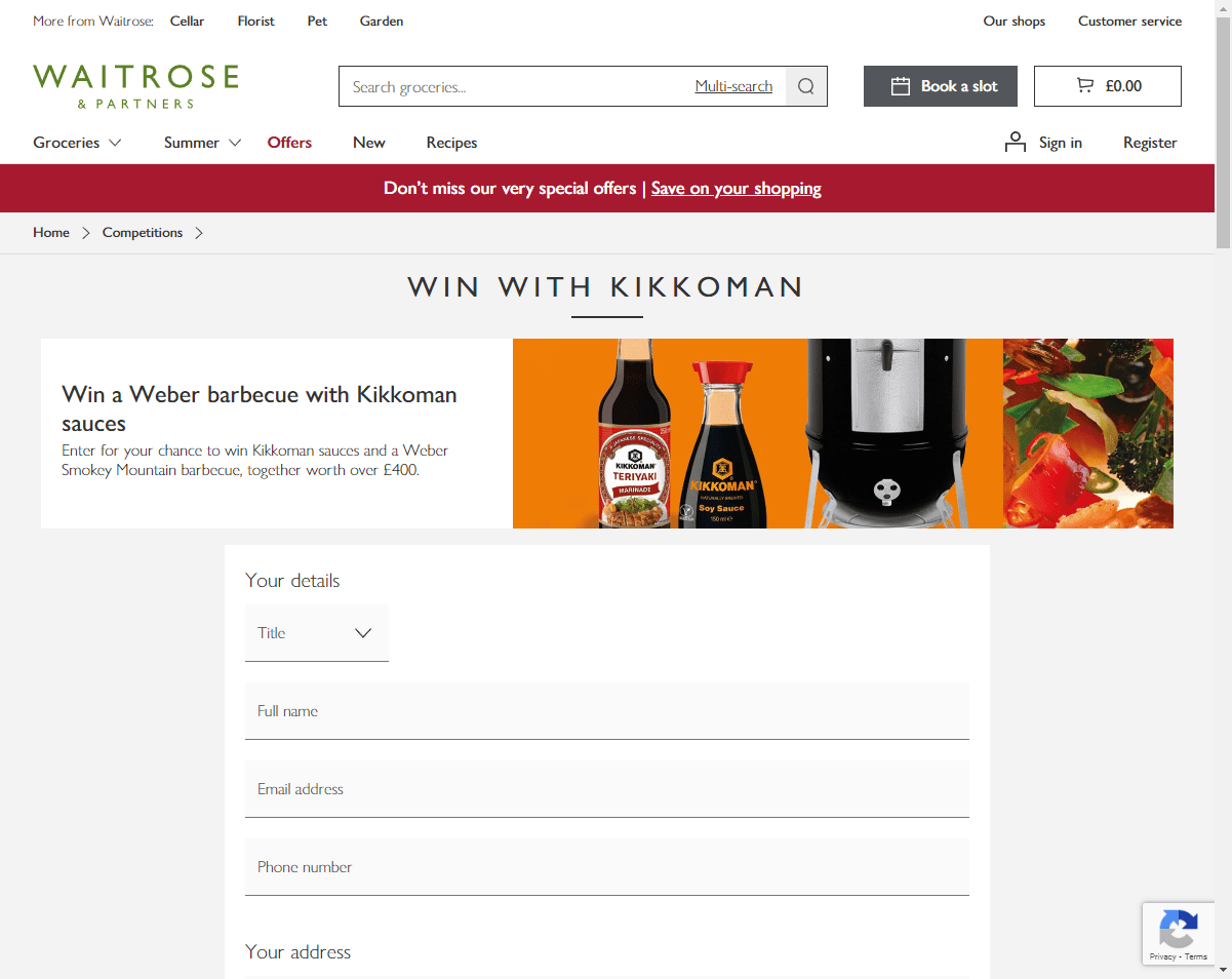 Waitrose Competitions | Competitions Time