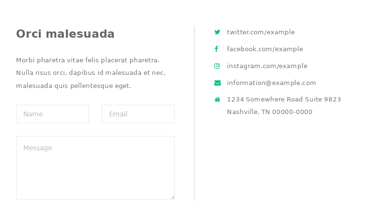 Elegant contact form with contact details | AnyMod