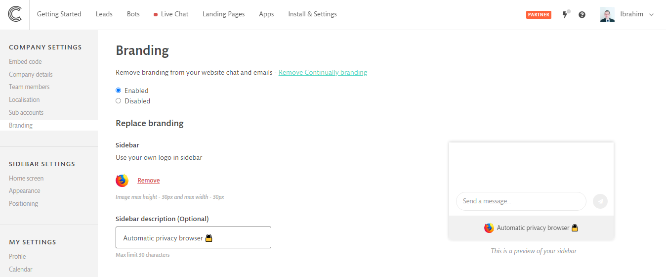 How to replace Continually branding with your own logo - Continually Knowledge Base