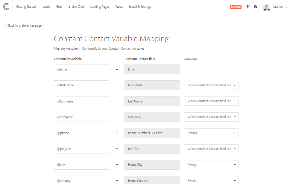 Constant Contact: How to integrate Continually with Constant Contact ...