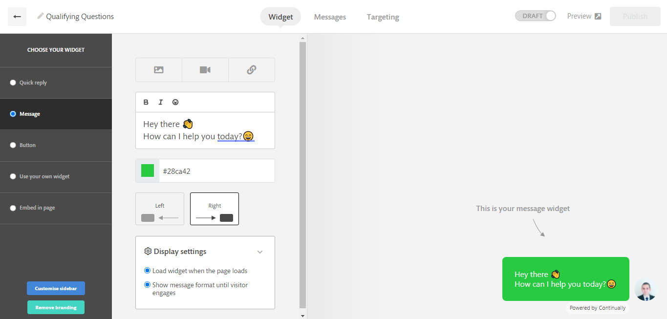 Five options to display your bot - Continually Knowledge Base