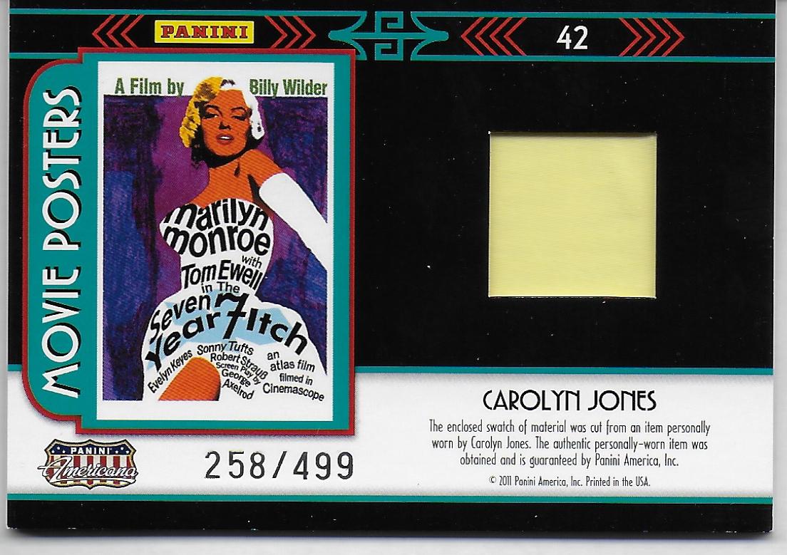 2011 Panini Americana Matinee Legends Movie Poster Material Screen Gems ...