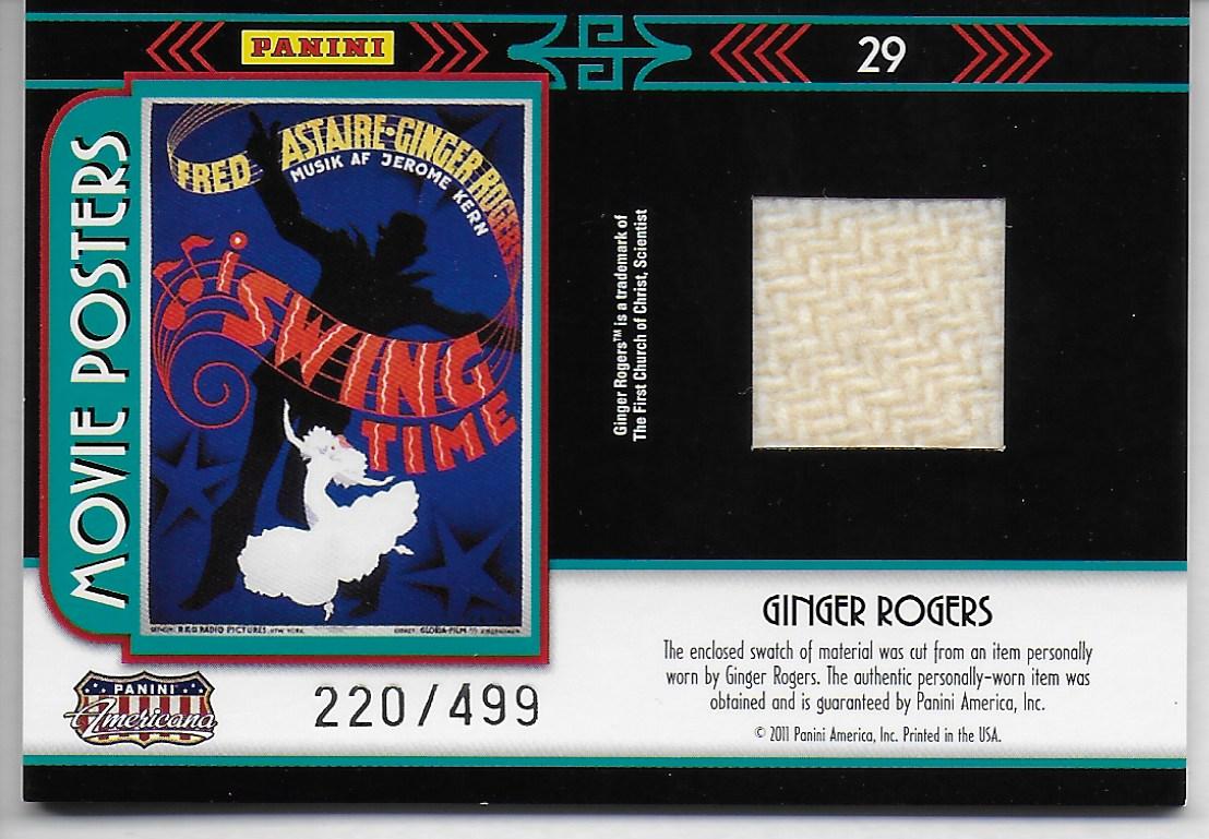 2011 Panini Americana Matinee Legends Movie Poster Material Screen Gems ...
