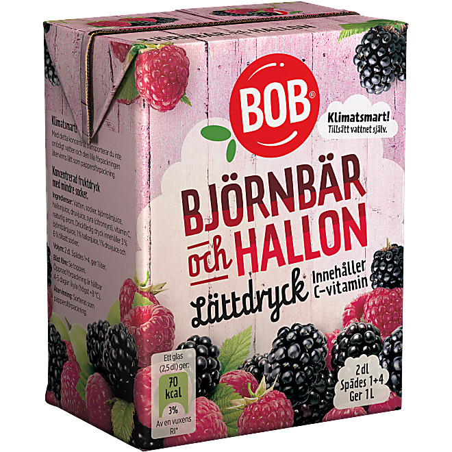 Lättdryck Björnbär & Hallon - BOB - Coop