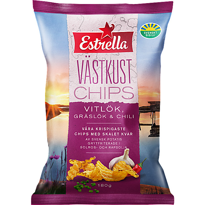 Västkustchips Vitlök, gräslök & chili - Coop