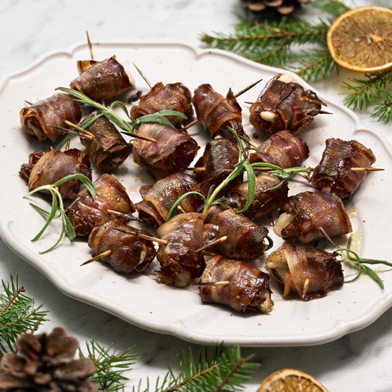 Pancettalindade dadlar med parmesan | Recept - Coop