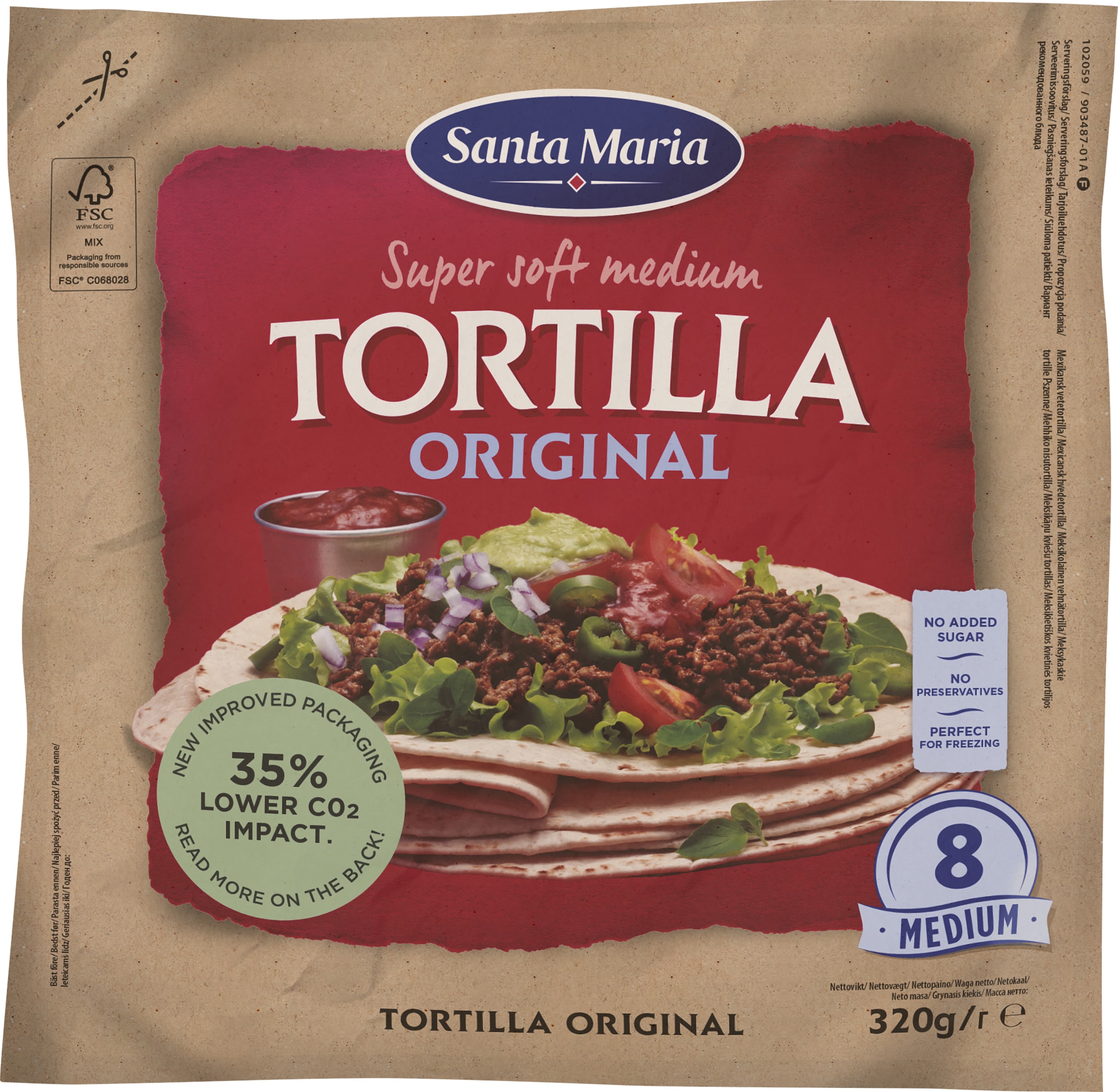 Tortilla Medium 8-pack - Santa Maria - Coop