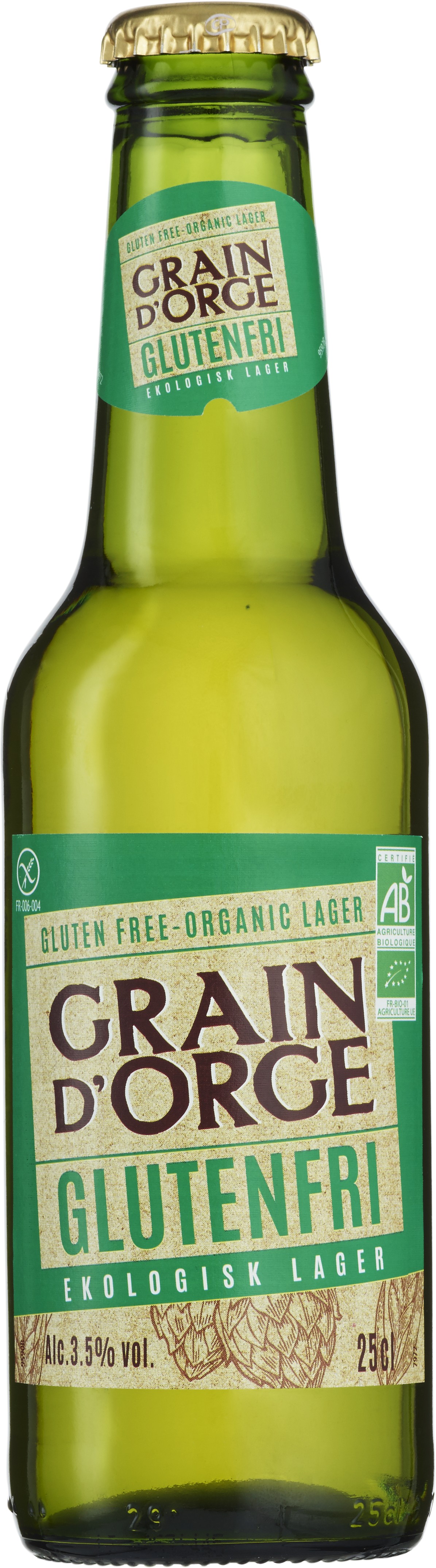 Glutenfri Öl Lager 3.5% Eko - GRAIN D'ORGE - Coop
