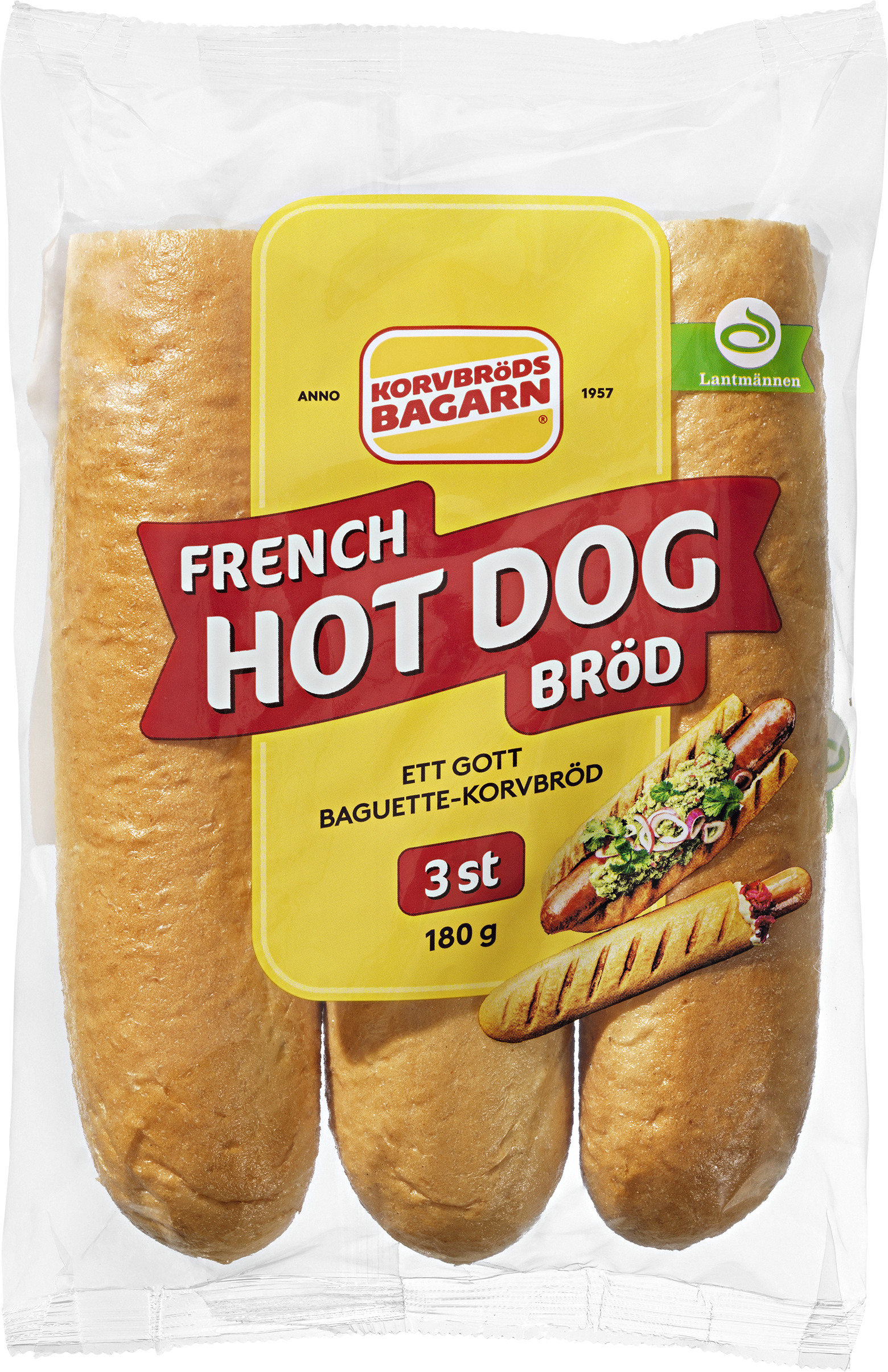 Korvbröd French Hot Dog 3-pack - Coop