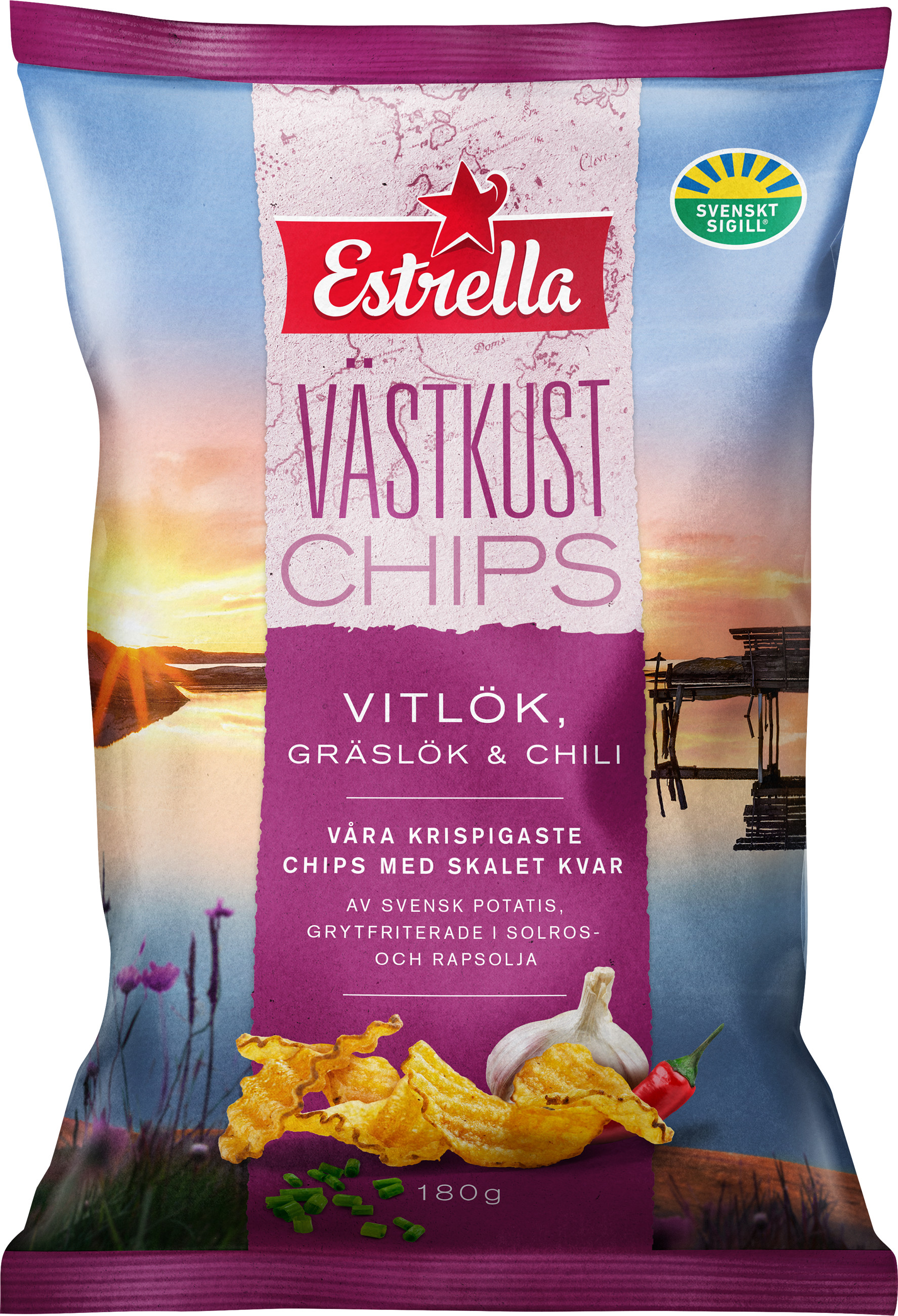 Västkustchips Vitlök, gräslök & chili - Coop