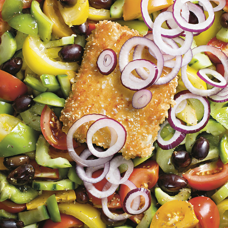 Grekisk sallad med friterad fetaost | Recept - Coop