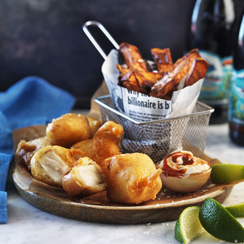 Friterad fisk med sötpotatis-fries | Recept - Coop