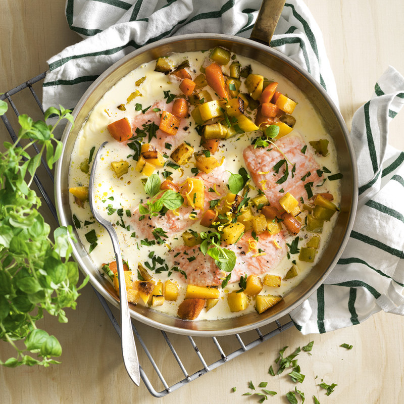 Lax i ugn med sås | Recept | Coop