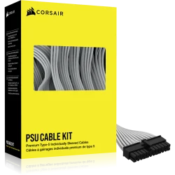 Premium Individually Sleeved Type-5 PSU Cables Starter Kit, White