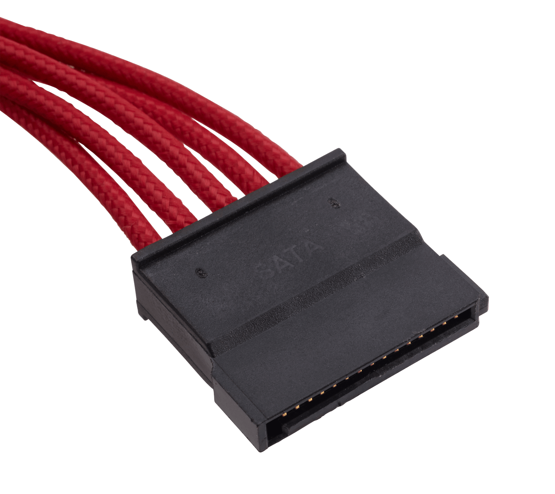 Premium Individually Sleeved SATA Cable, Type 4 (Generation 3) - Red