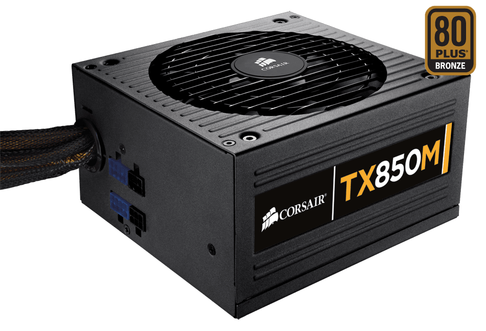 TX Series™ Modular TX850M — 80 PLUS® Bronze Certified 850 Watt High Performance Modular Power Supply