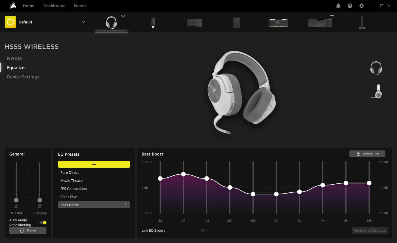 HS55 WIRELESS Gaming Headset — White (EU)